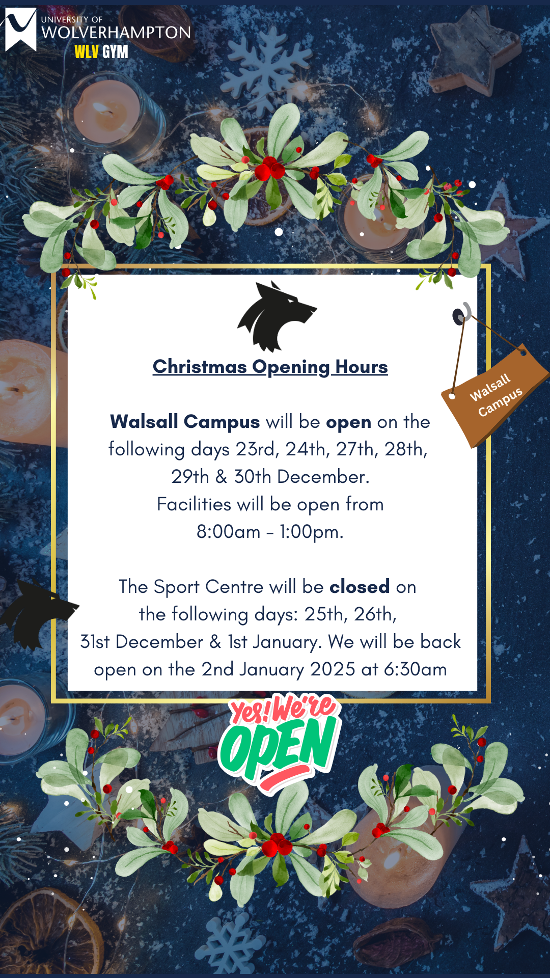 December 2024 | WLV Gym Christmas Opening Hours - University of ...